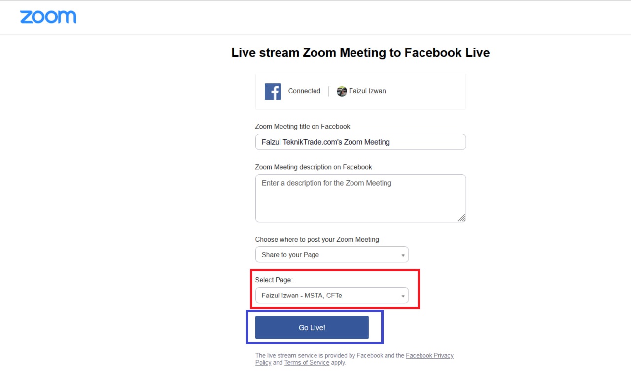 Setting FB Live Dengan Zoom Streaming